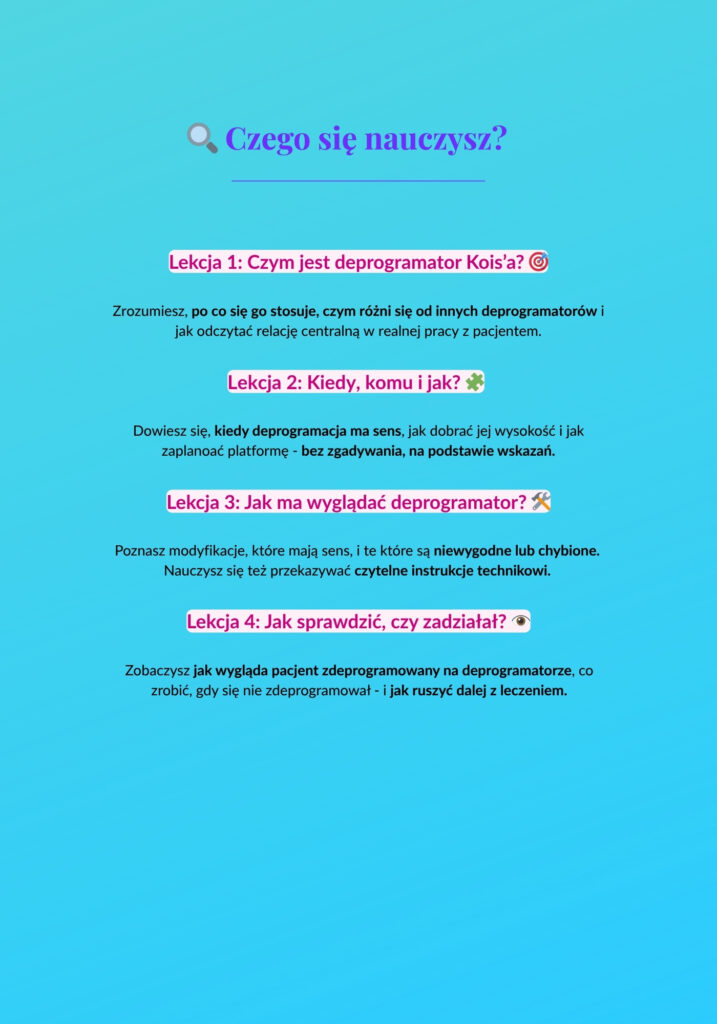Deprogramator Kois’a: kiedy, po co i jak? – Dentokursy – platforma online