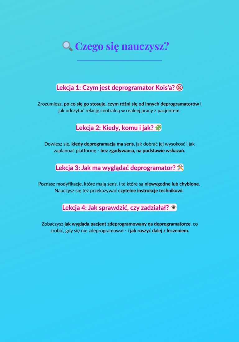 Deprogramator Kois’a: kiedy, po co i jak? – Dentokursy – platforma online